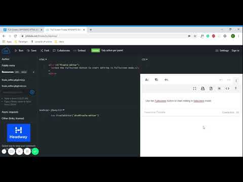 Full Screen Froala WYSIWYG Editor V3 JSFiddle - YouTube