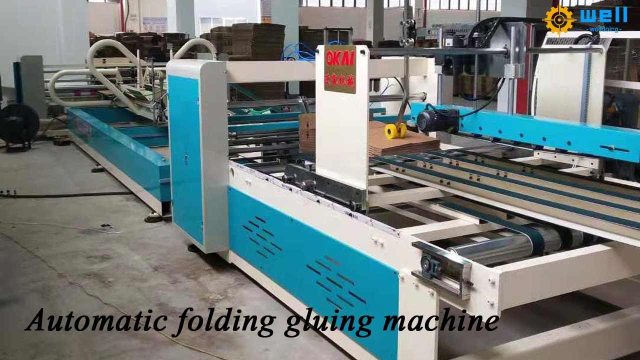 automatic folder gluer machine - YouTube