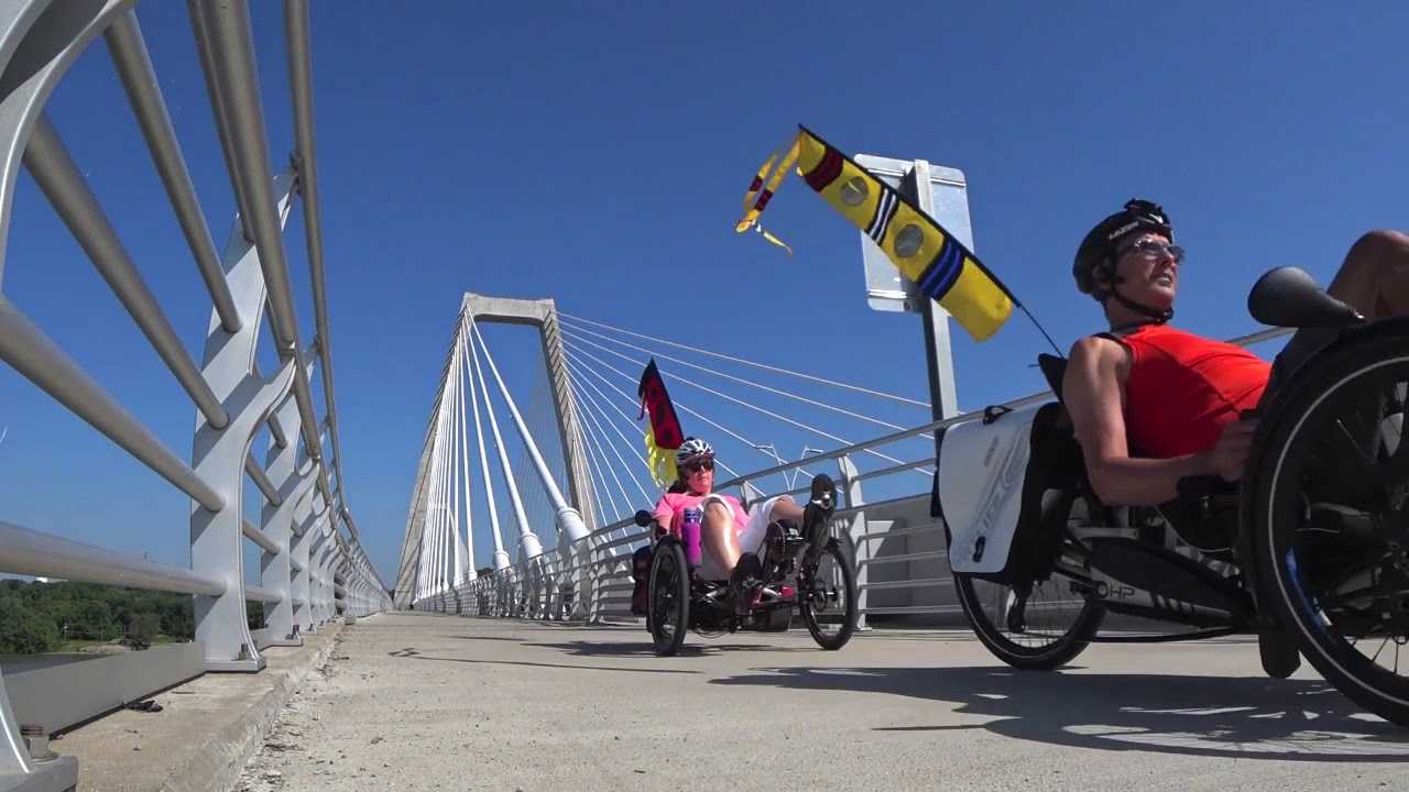 Recumbent Trikes Crossing The Lewis & Clark Bridge - YouTube