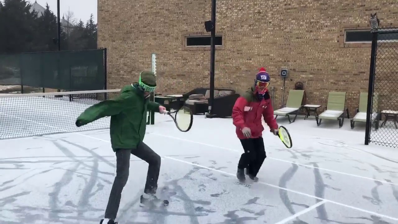 Playing Tennis in Snow & Ice - YouTube