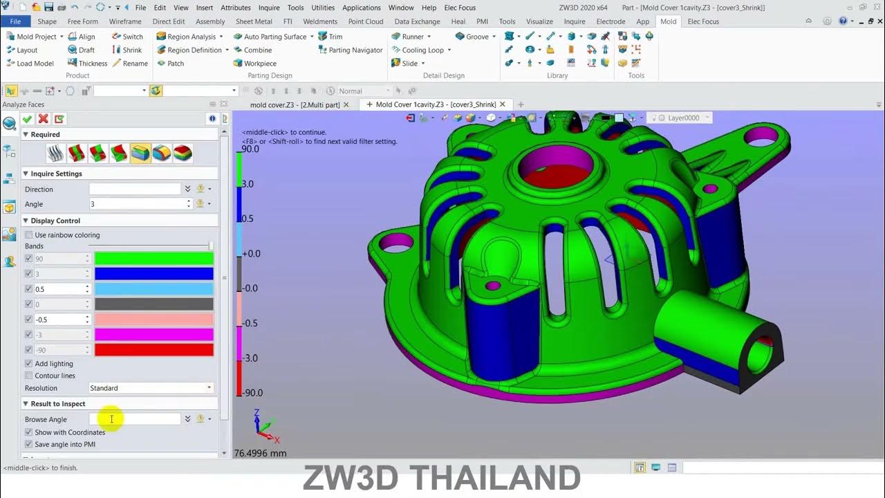 ZW3D ฟังก์ชั่นการออกแบบแม่พิมพ์เบื้องต้น ZW3D Basic Mold Design EP 1-8 - YouTube
