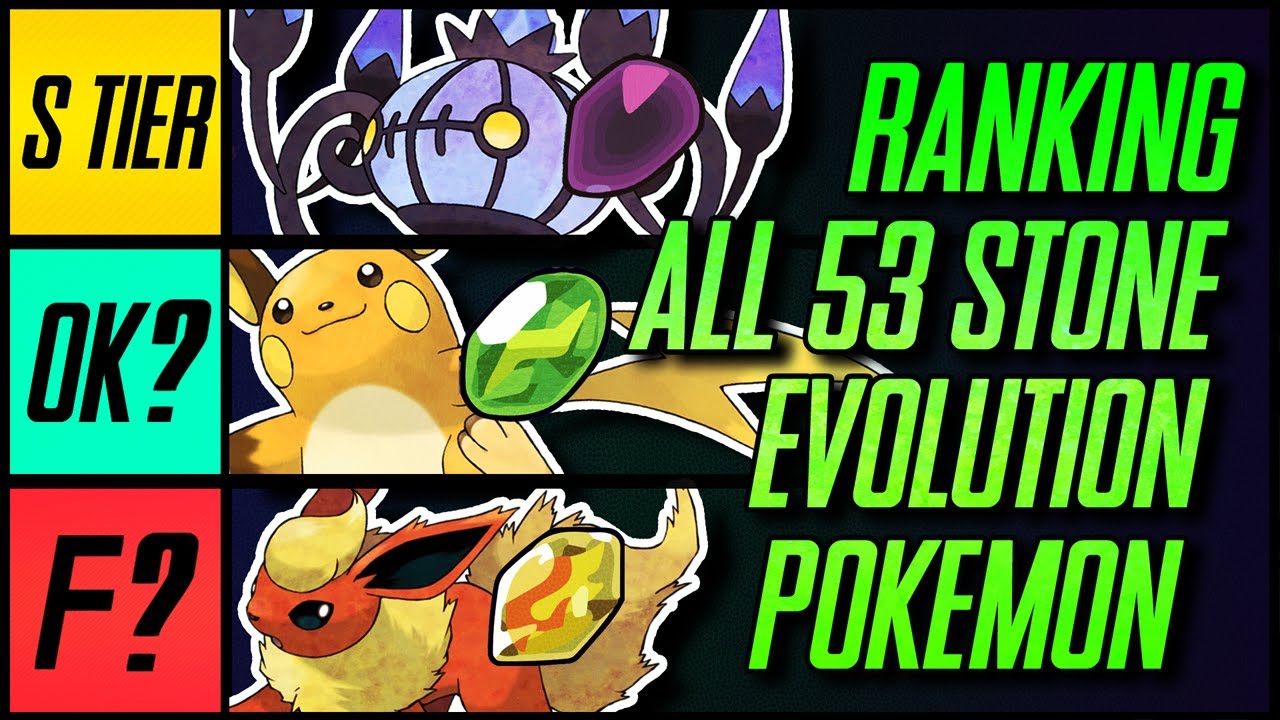 I Ranked All 53 Stone Evolution Pokemon | Mr1upz - YouTube