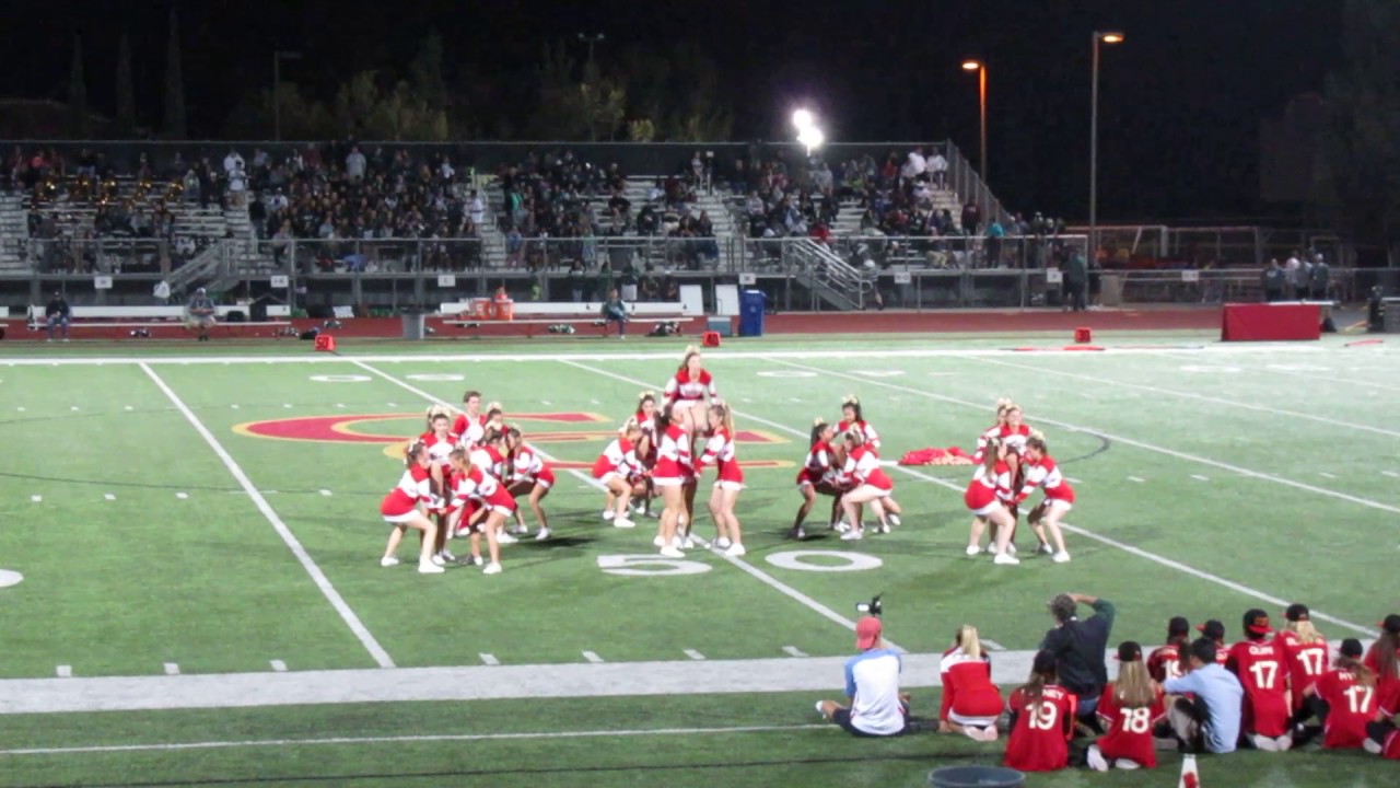 Cathedral Catholic Cheer Halftime 9 16 16 - YouTube