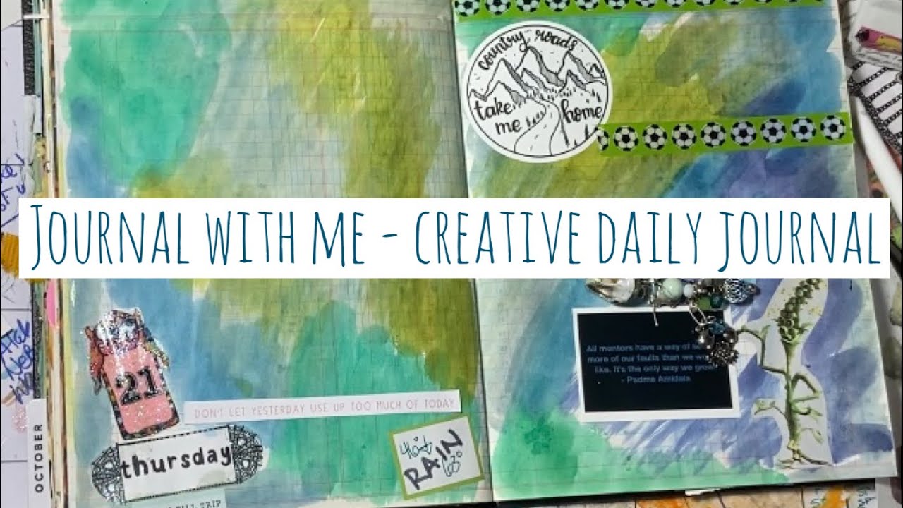 Working on pages in my October daily creative journal - YouTube