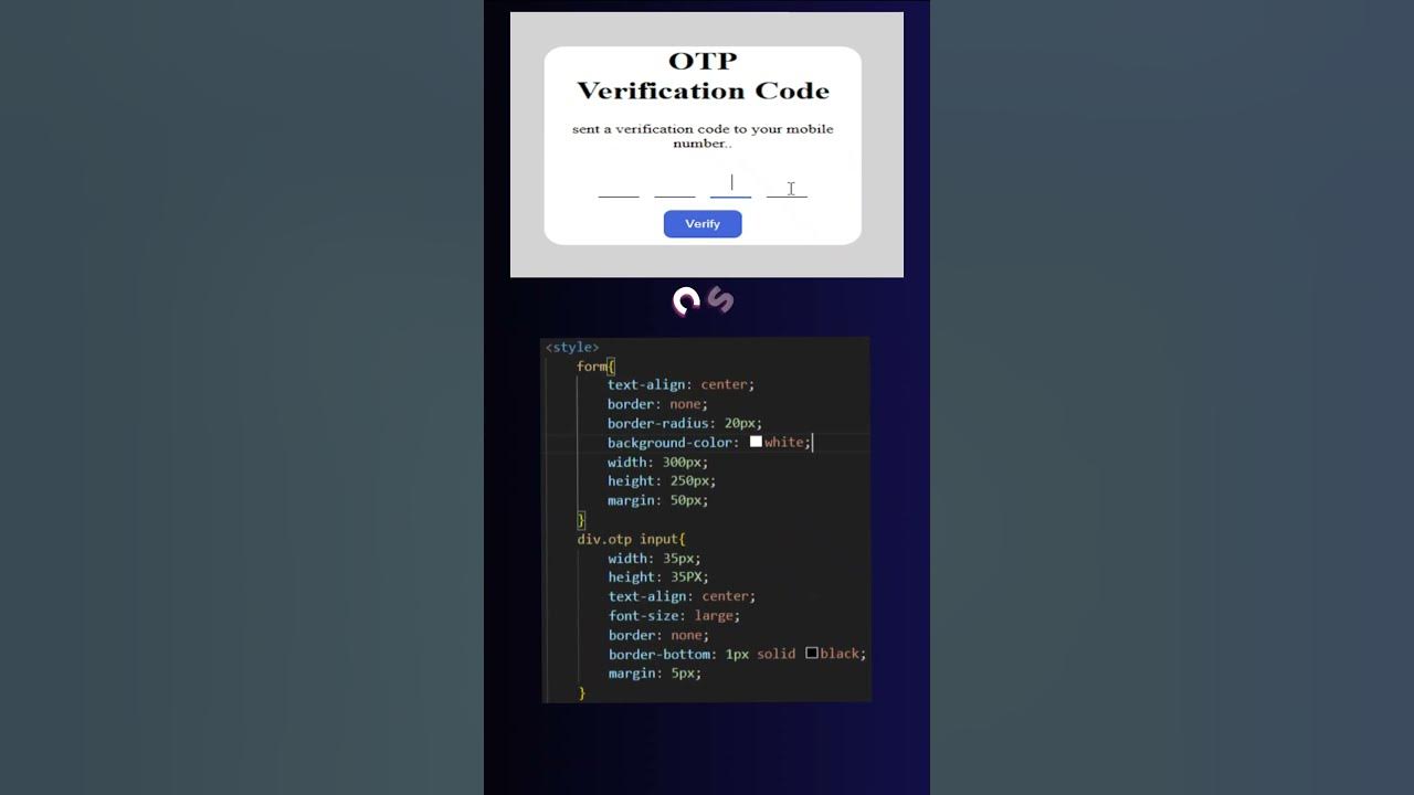 OTP Verification Form Using HTML CSS #shorts #htmlcss #coding - YouTube
