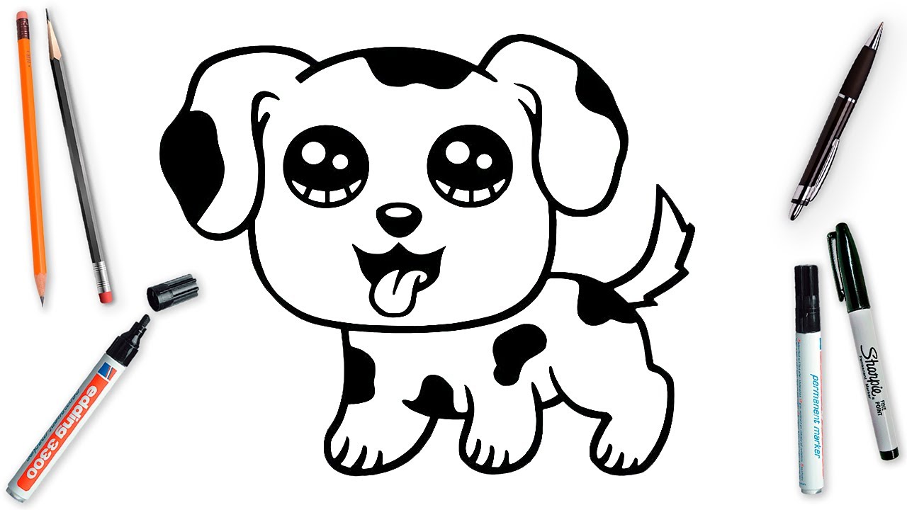 How To Draw A Cute Puppy Easy Step By Step | Little Dog Drawing ...