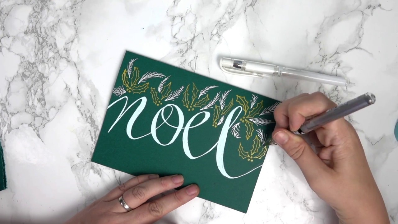 Use simple hand lettering to make a handmade Christmas card with SIGNO ...