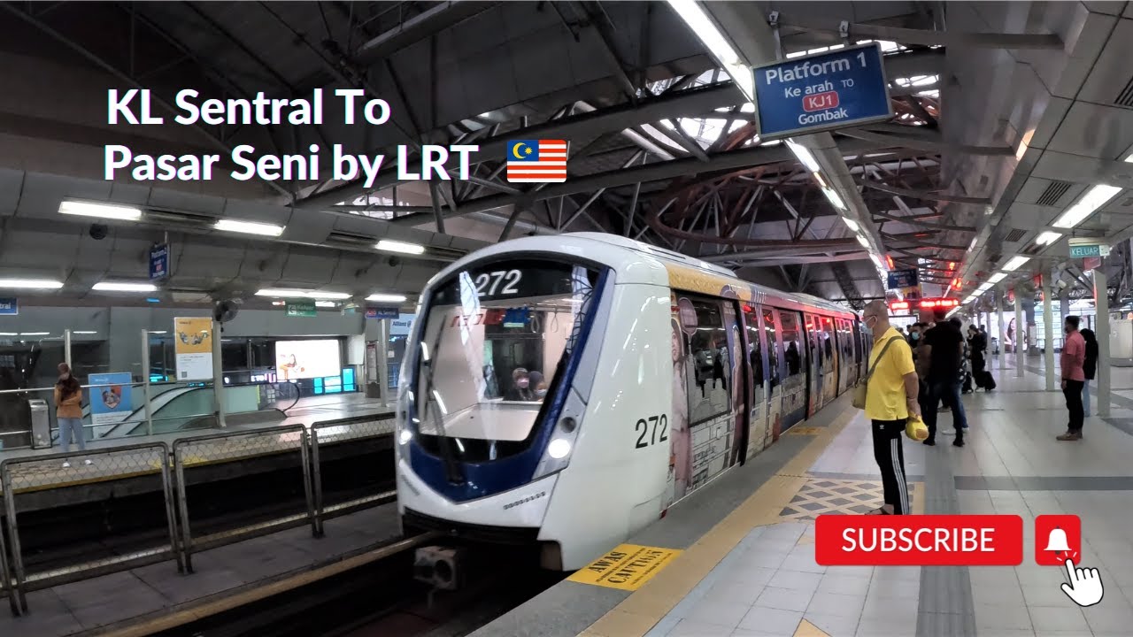 KL Sentral to Pasar Seni 🇲🇾 Kuala Lumpur by LRT (Kelana Jaya LRT Line ...