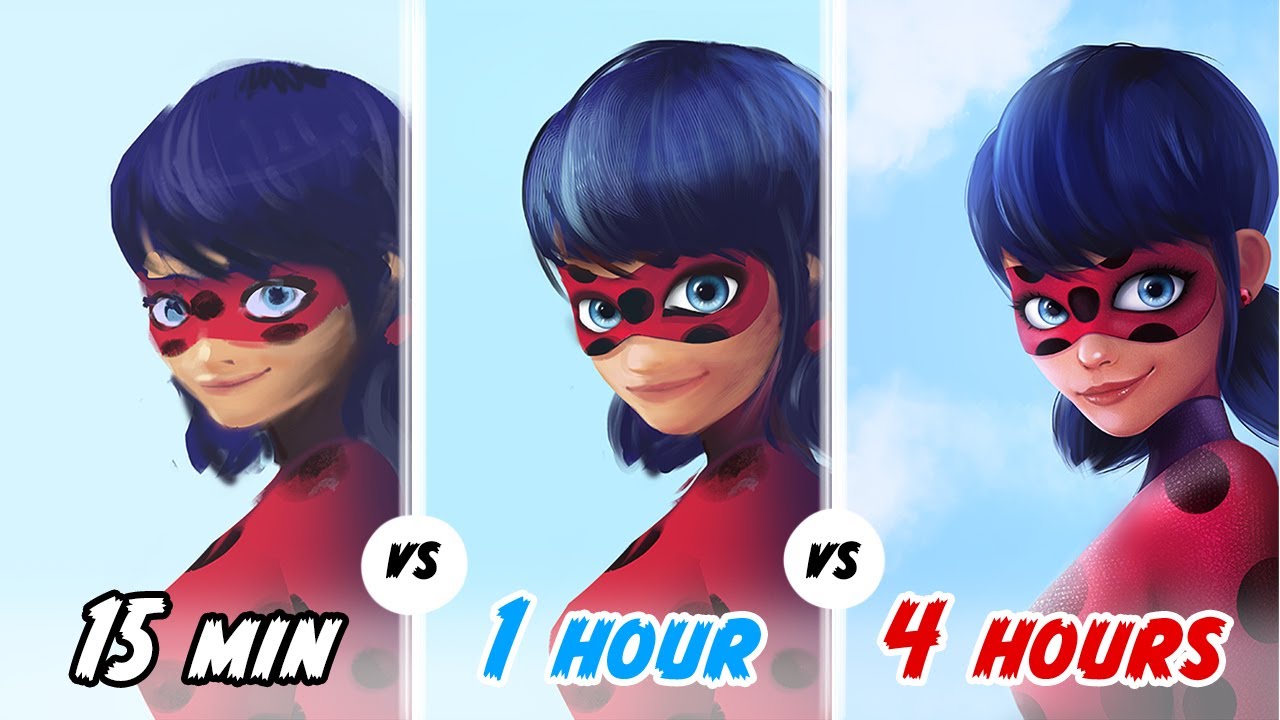 Miraculous Ladybug drawing in Photoshop | SPEED PROCESS - YouTube