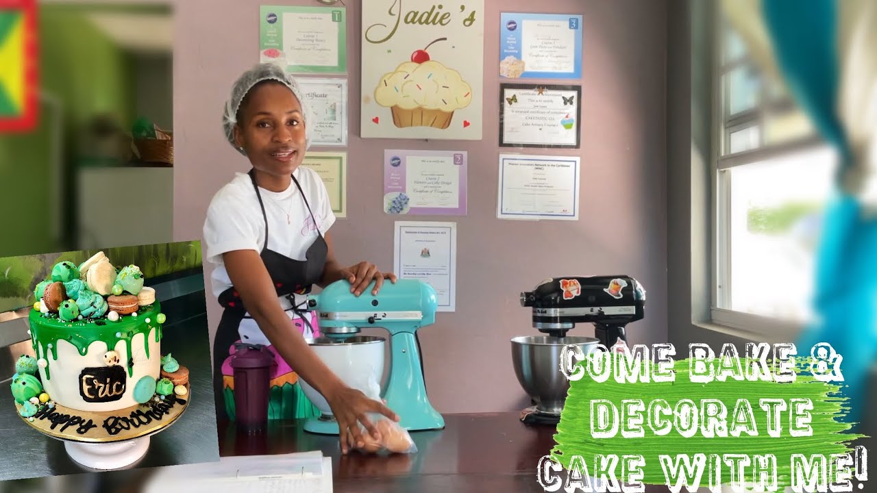 🇬🇩DAY IN THE LIFE OF GRENADIAN CAKE DECORATOR | GREEN DRIP CAKE ...
