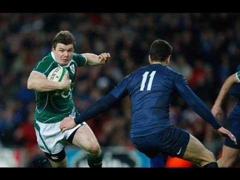 Brian O'Driscoll line break & step try vs France Rugby 2009 - YouTube