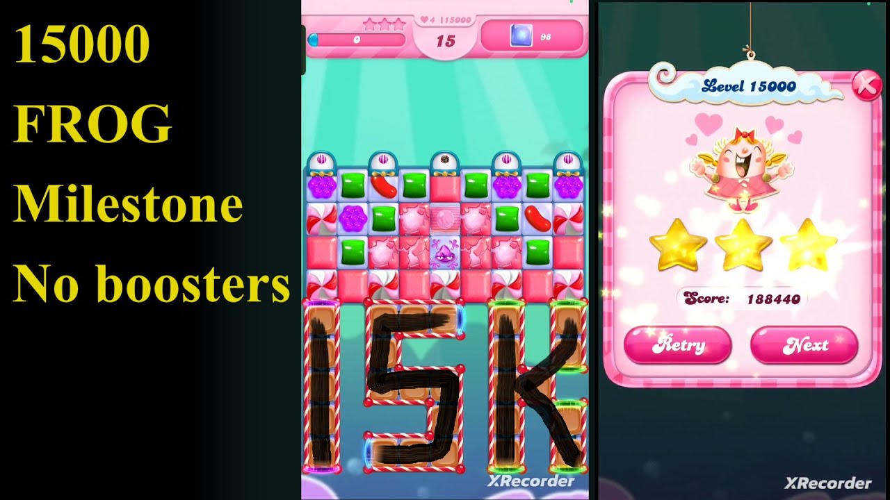 Candy Crush Saga Level #15000 Major Milestone 15K FROG 3 stars no ...