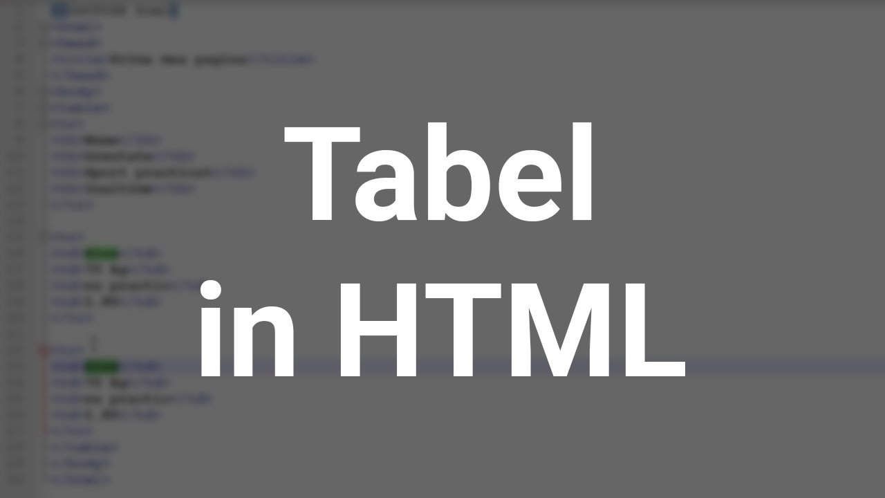 Tabel in HTML | Tutorial in romana - YouTube