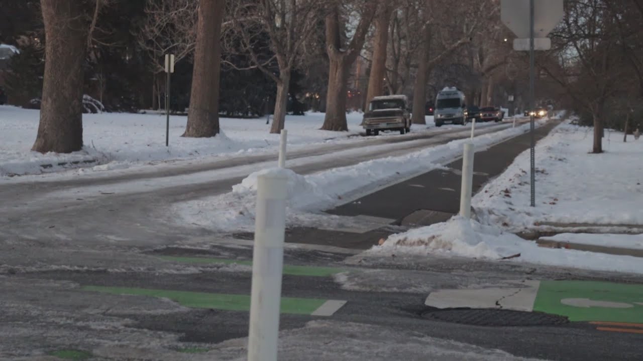 Side streets still covered in thick ice - YouTube