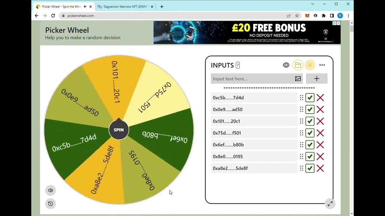 Picker Wheel Spin the Wheel to Decide a Random Choice Google Chrome ...
