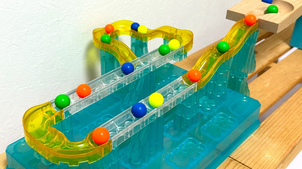 Ball Rolling Race☆Block Coaster & Block Ramp & HABA Wave Ramp, Mixed ...