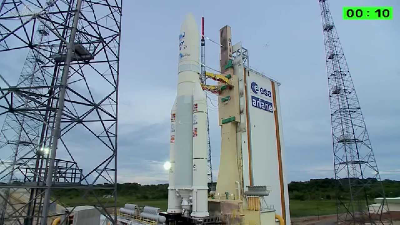 Ariane 5 flight VA223 liftoff replay - YouTube