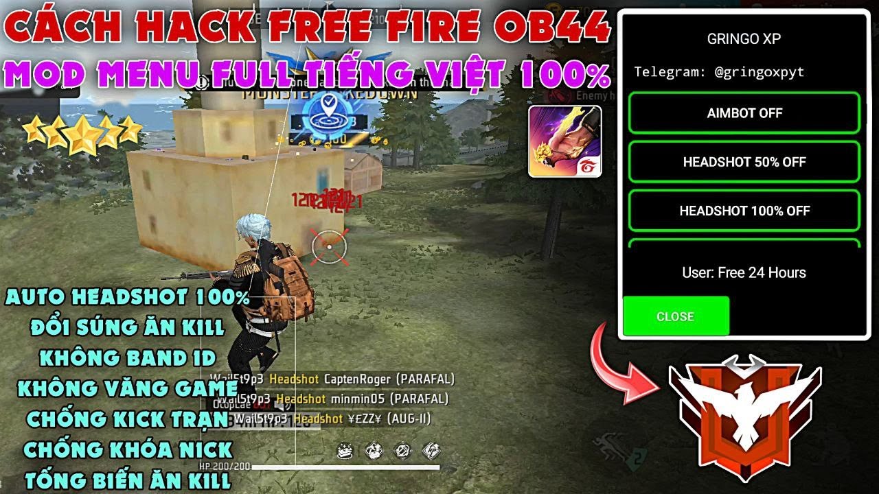 HƯỚNG DẪN HACK FREE FIRE OB44, MOD MENU HEADSHOT VIP FULL TIẾNG VIỆT ...
