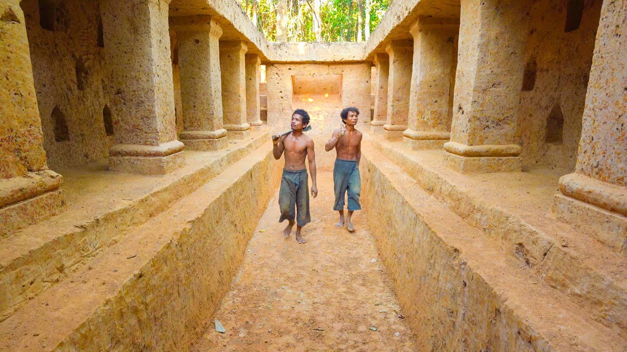 COMPLETE BUILD The Most Amazing Underground Temple with a Long ...