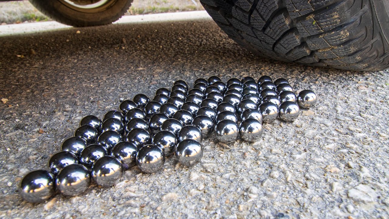 Crushing Crunchy Soft Thing by car! EXPERIMENT CAR vs METAL MARBLES ...