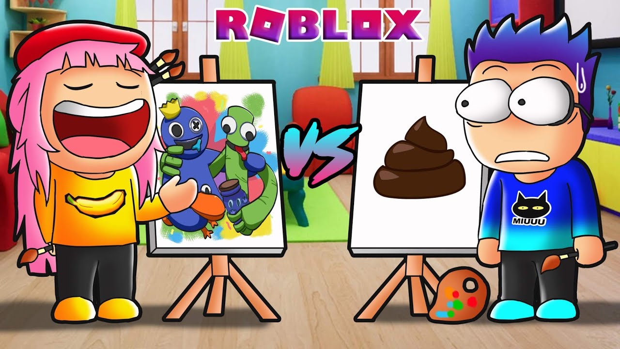 Miuuu VS Banana Lomba Menggambar Rainbow Friend - YouTube