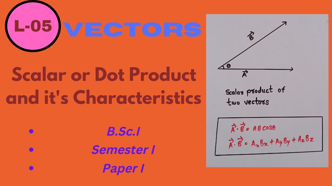 B.Sc.I Chapter 1:Vector 05 II Scalar or dot Product of two vectors II ...