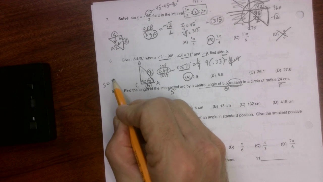 Pre Calc A Unit 1 Test Review #'s 7-13 - YouTube
