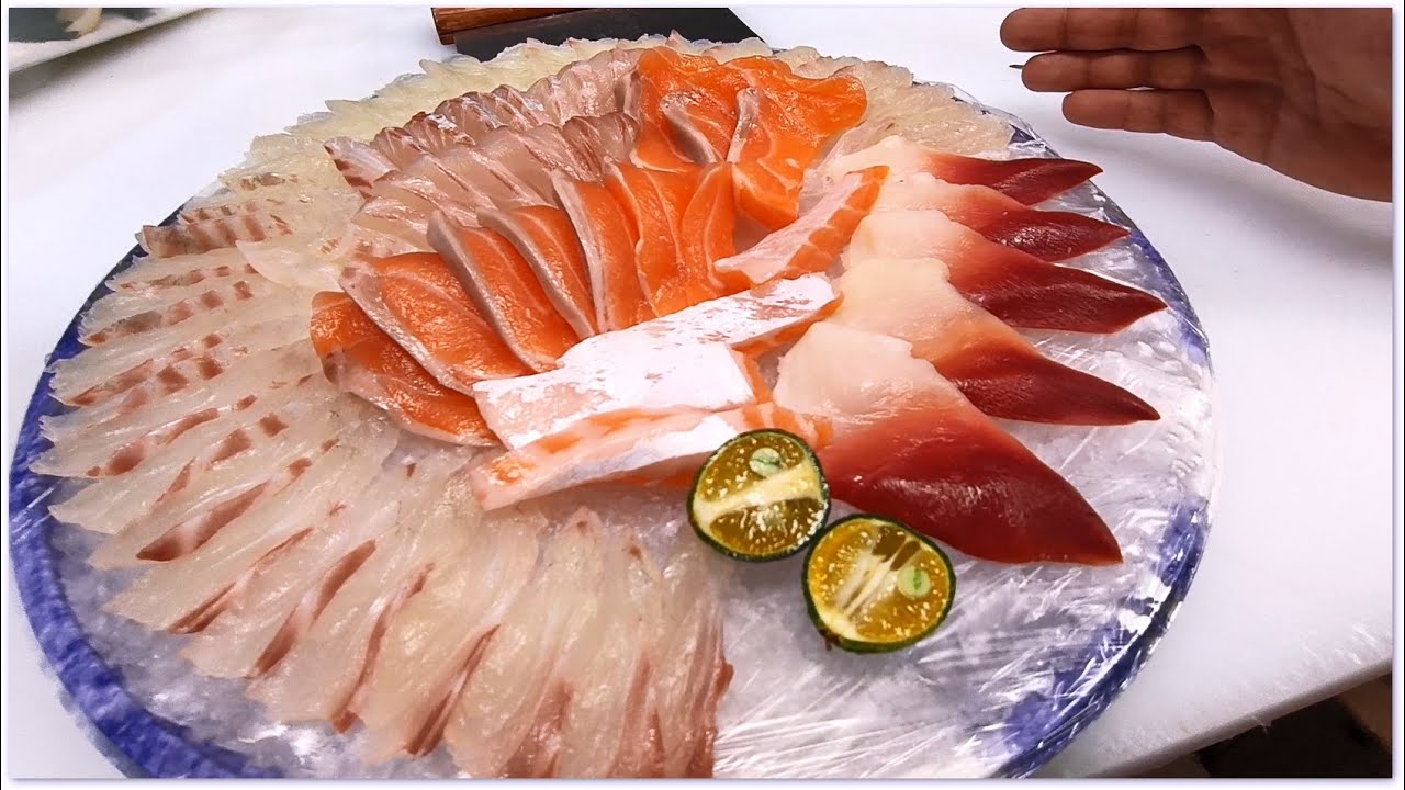 日本料理 北極貝鯛魚三文魚刺身拼盆 真棒 Sea Bream Salmon Arctic Surf Clam Sashimi Japanese ...