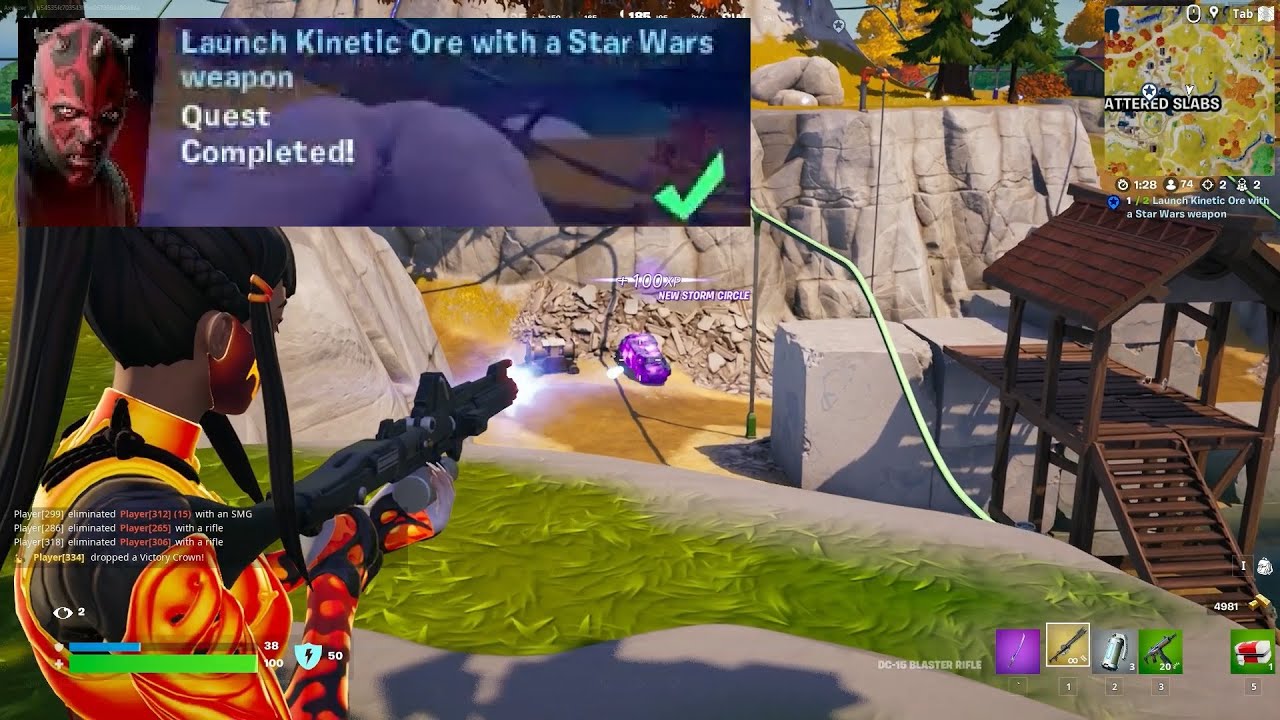 Launch Kinetic Ore With a Star Wars Weapon Fortnite - YouTube