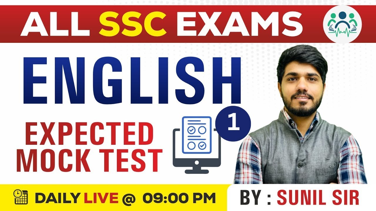 All SSC Exams | English Expected Mock Test -1 | Sunil Sir #ssc #english ...