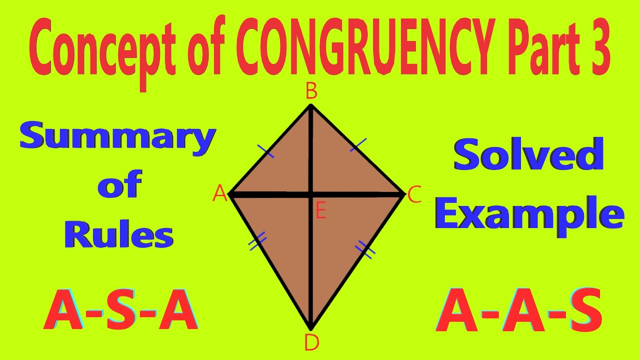 Concept of CONGRUENCY || Rules SUMMARY & Solved Example || - Part 3 ...