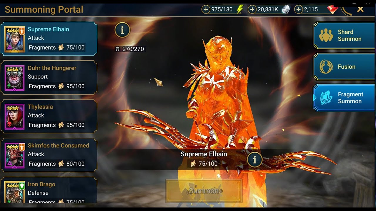 Raid Shadow Legends Supreme Elhain Summon Rush Shard pull - YouTube