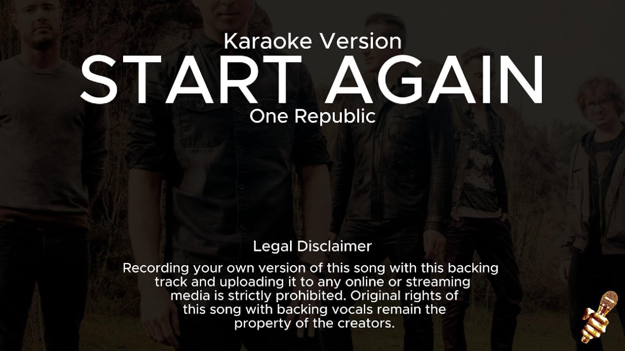 One Republic - Start Again (Karaoke Version) - YouTube
