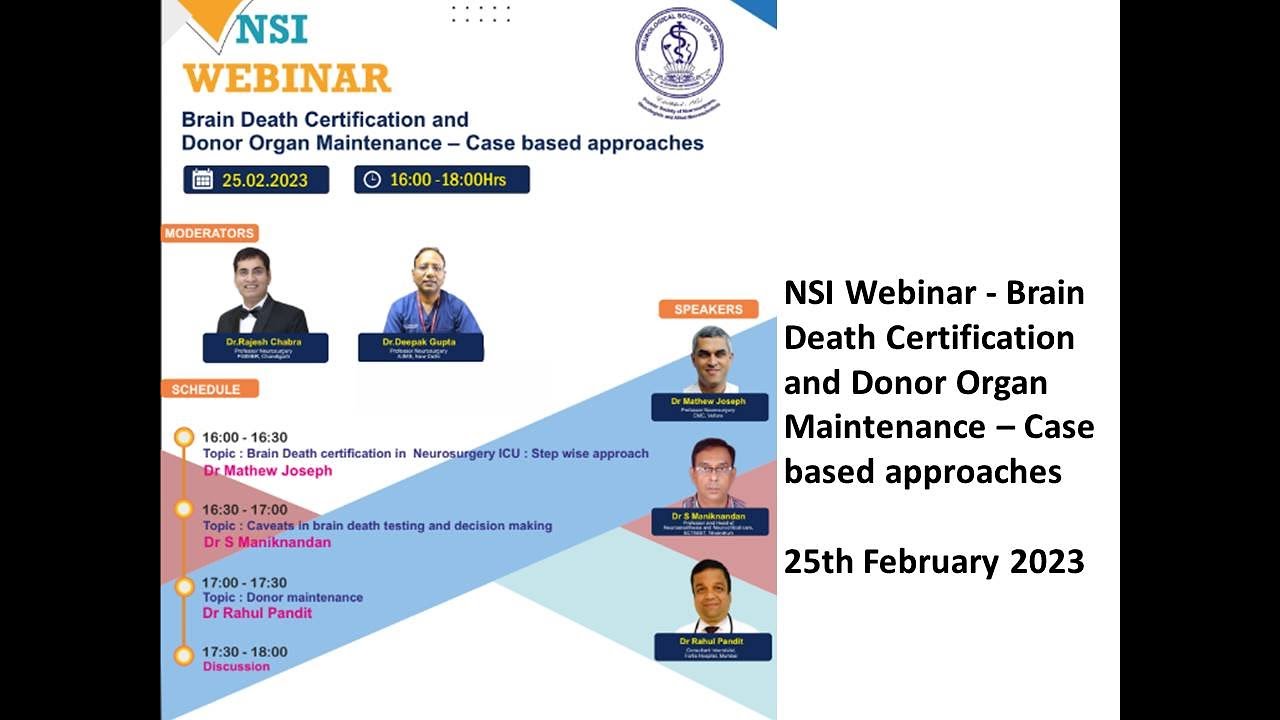 NSI Webinar - Brain Death Certification and Donor Organ Maintenance ...