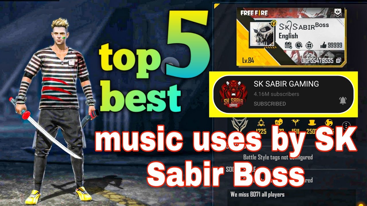 top 5 best background music uses by @Sk Sabir Gaming , best songs uses ...