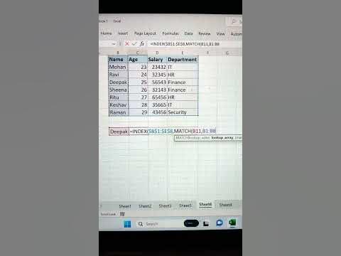 Dynamic INDEX + MATCH Function In Excel 🔥 | Important Excel Tricks 💯 #shorts #exceltricks # ...