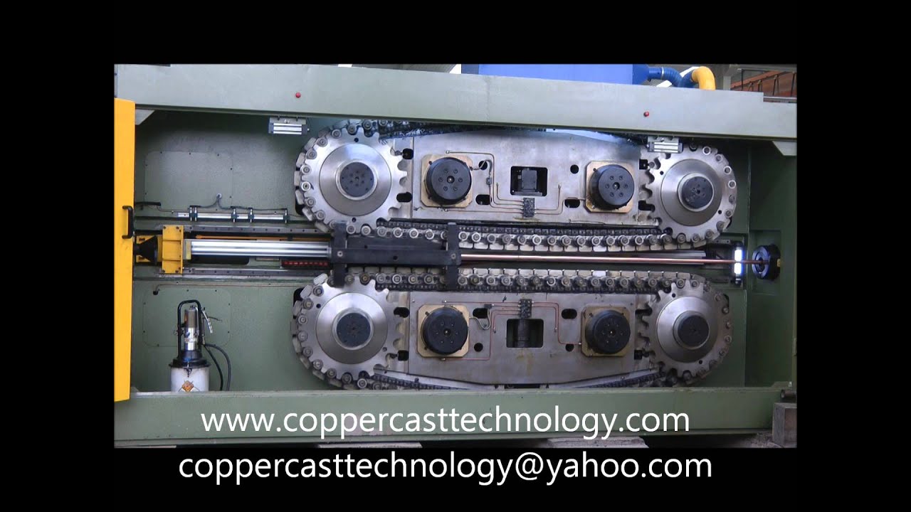 caterpillar machine for copper tube processing - YouTube