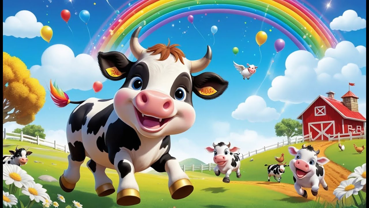 Baby Cow Goes Moo Moo Moo | Fun Cow Song for Kids | Mooing Animal Rhyme ...