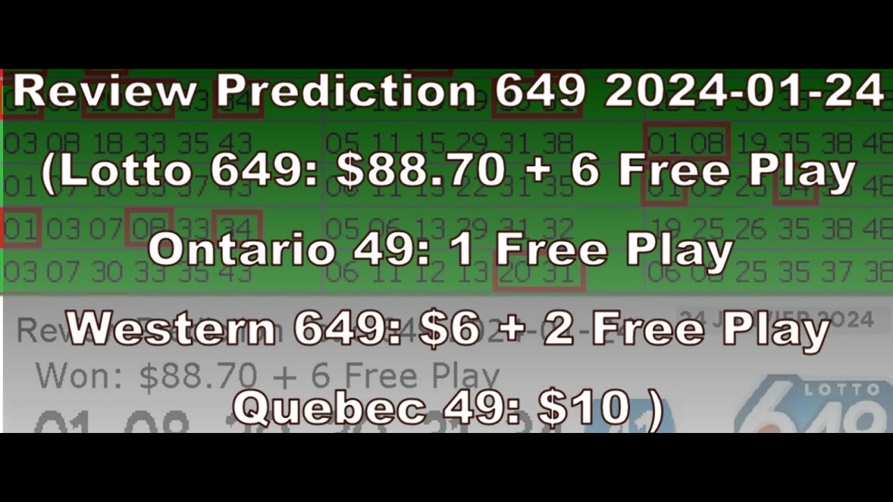 Review Winning Prediction Lotto 6.49 for 2024-01-24 - YouTube
