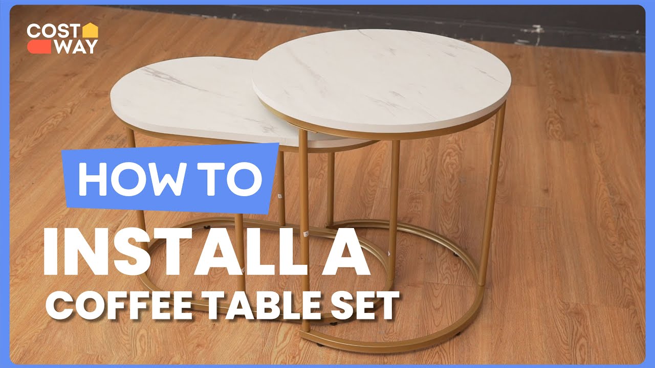 How to Install the Modern Marble Look Stacking Nesting Coffee Table Set ...