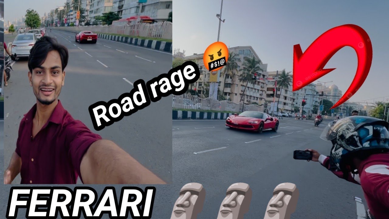 motovlog road rage 🤬with Ferrari and luxurious cars 🚘 marine drive ...