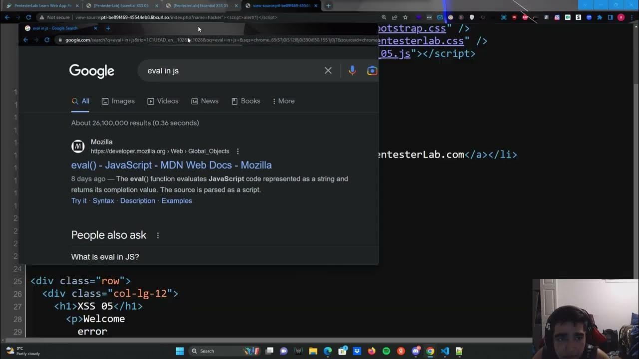 Solution of XSS Snippet #05 in Pentesterlab - YouTube