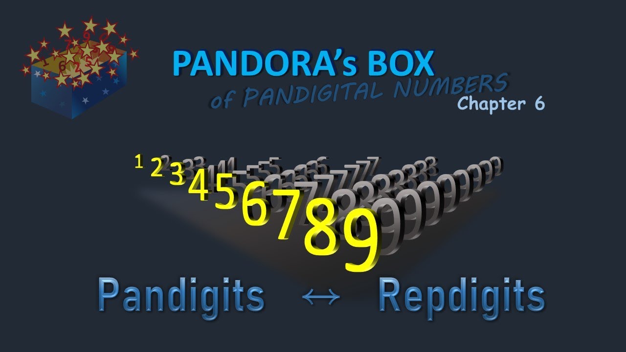 Pandora's Box: Chapter6 - Pandigital-RepDigit Numbers - YouTube