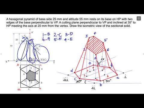 Isometric view of Sectional Pyramid | Easy Method | Engineering ...