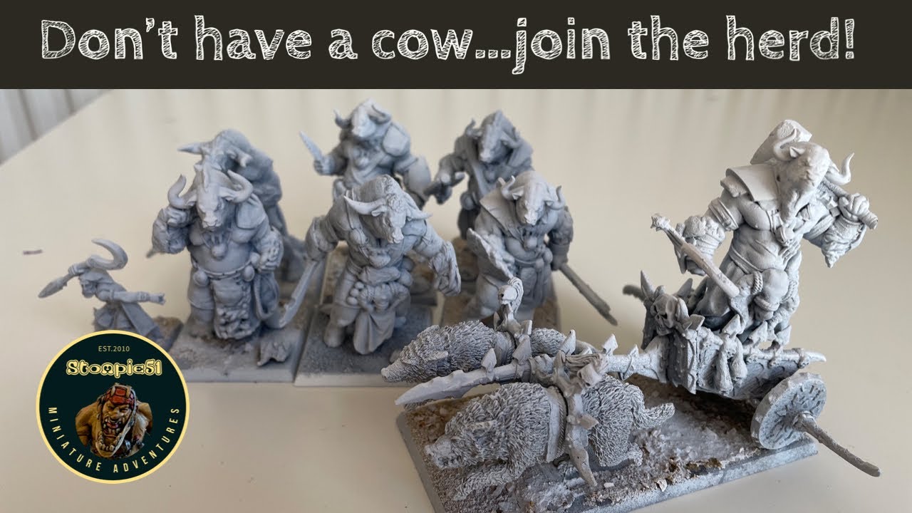 Unboxing PrintMyMinis minotaurs for Kings of War herd or alternative ...