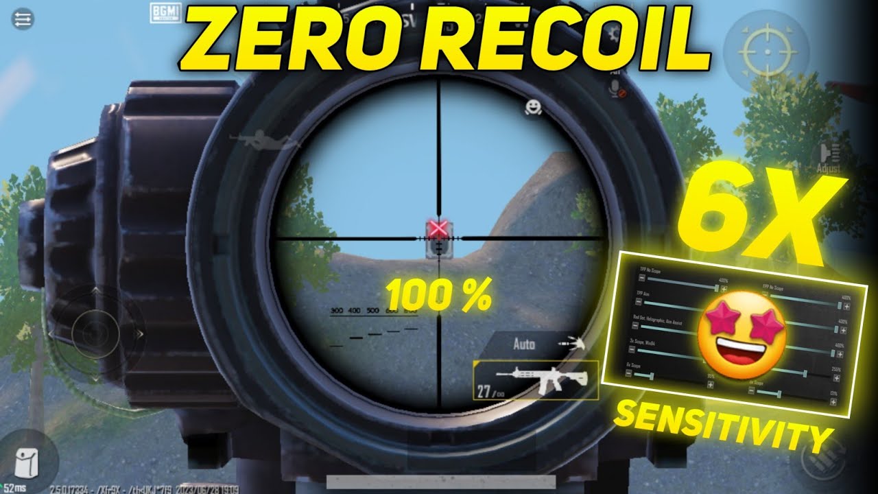 6X ZERO RECOIL SENSITIVITY 🔥 FOR LASER SPRAY | BGMI ZERO RECOIL ...