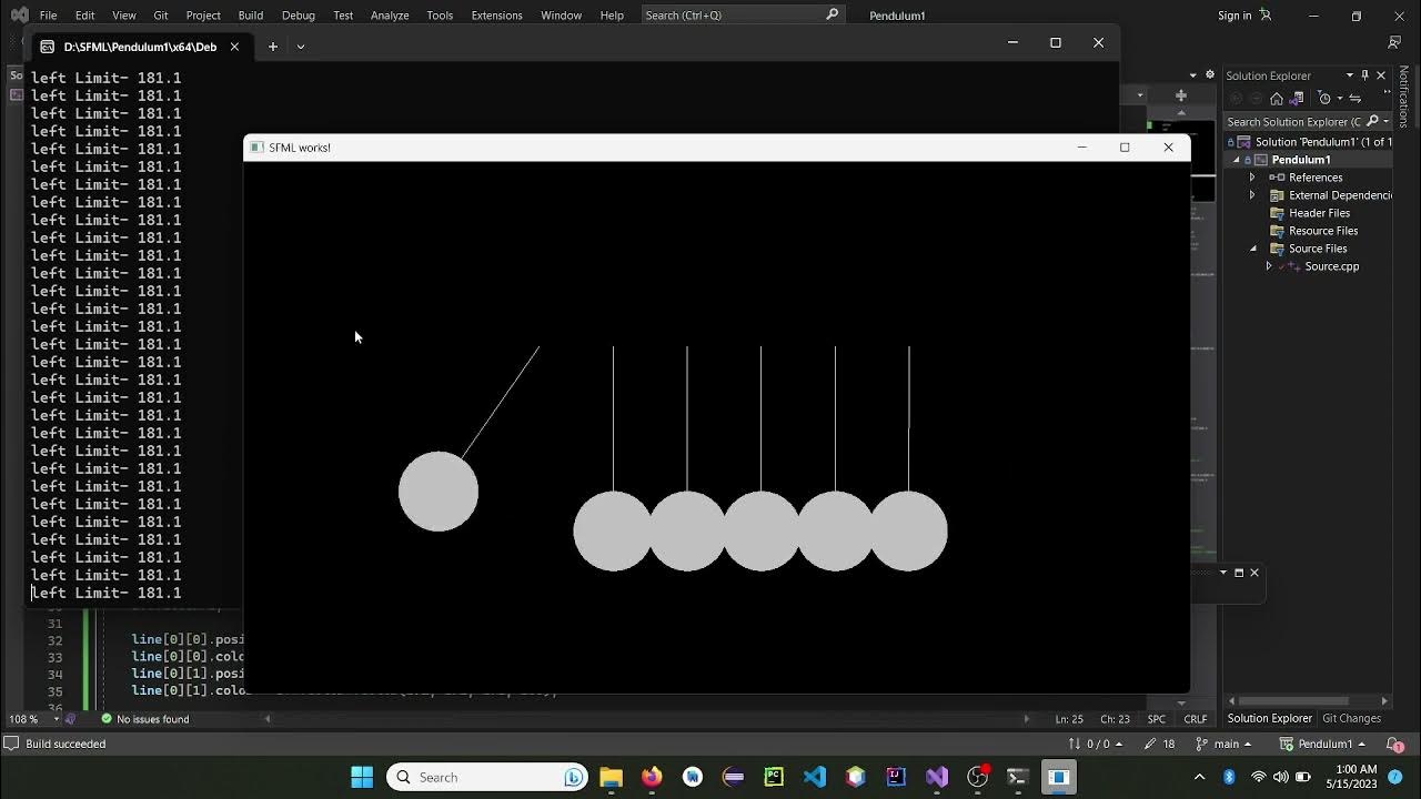 Pendulum C++ / SFML - YouTube