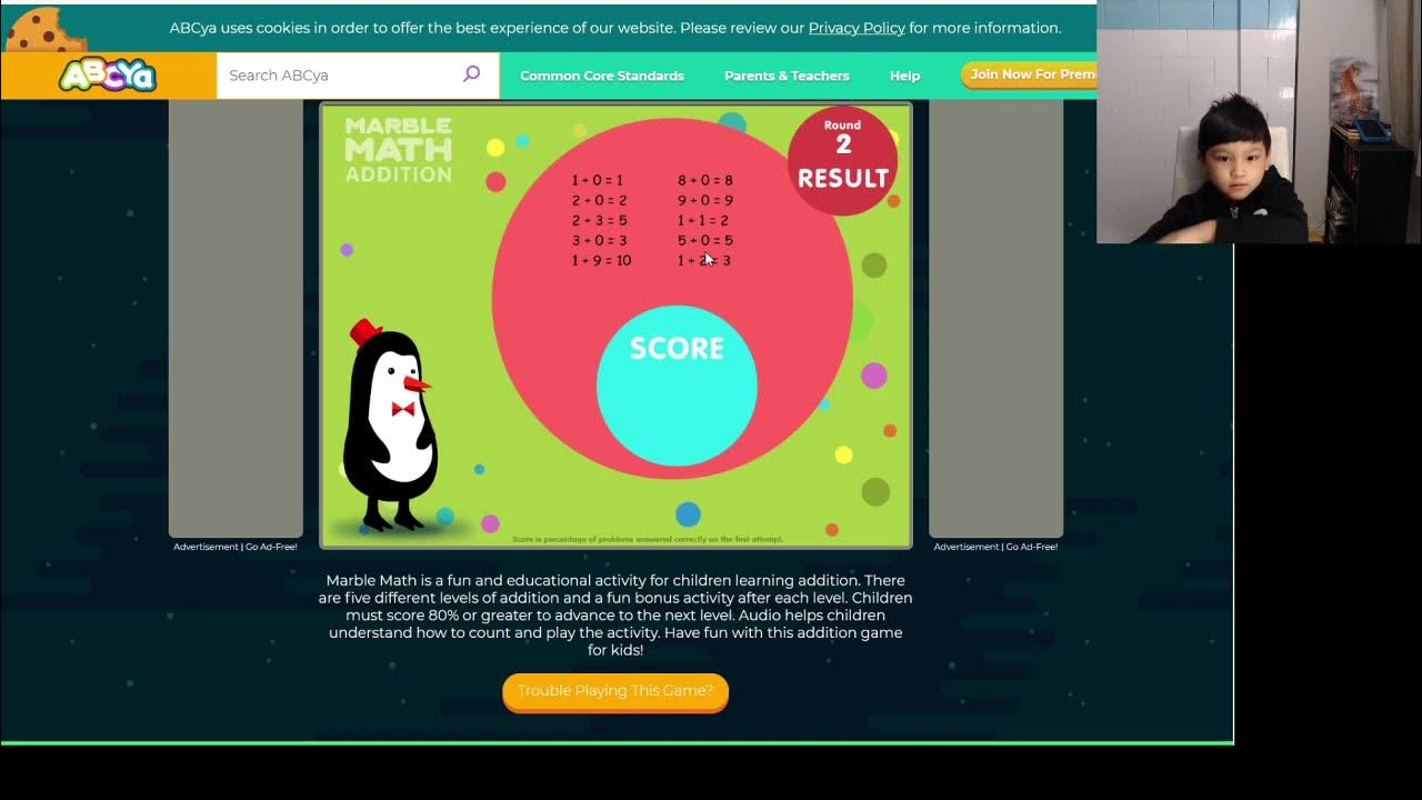 Aadit plays 'Addition with manipulatives' on ABCya - YouTube