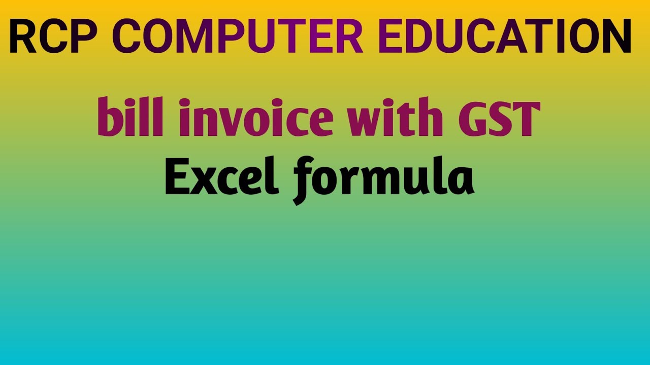 invoice bill for Excel #Bill banana sikhe Excel sheet mein - YouTube