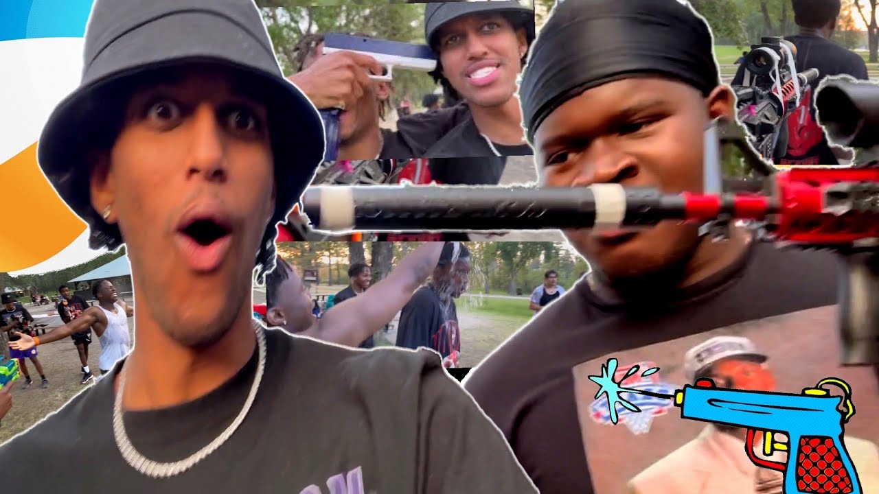 WE BROUGHT GEL BLASTERS TO A HOOD COOKOUT AND THIS HAPPENED…😱😱 - YouTube